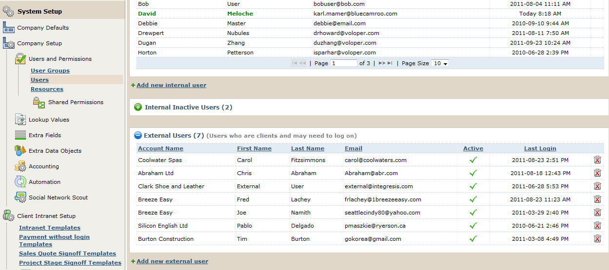 Internal Users versus External Users Internal Users versus External Users